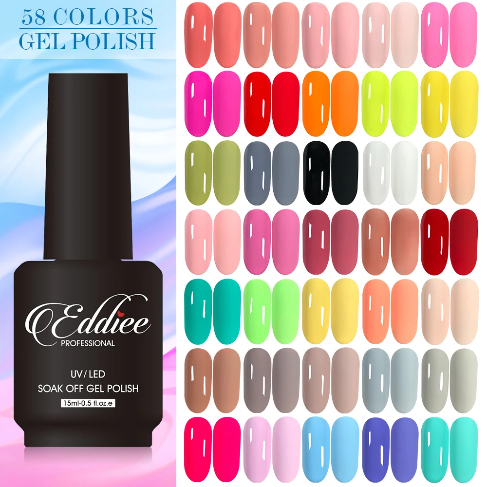 Eddiee-Nail-Gel-Polish-58-Colors-15ml-Gorgeous-Color-Gel-Polish-Nail ...