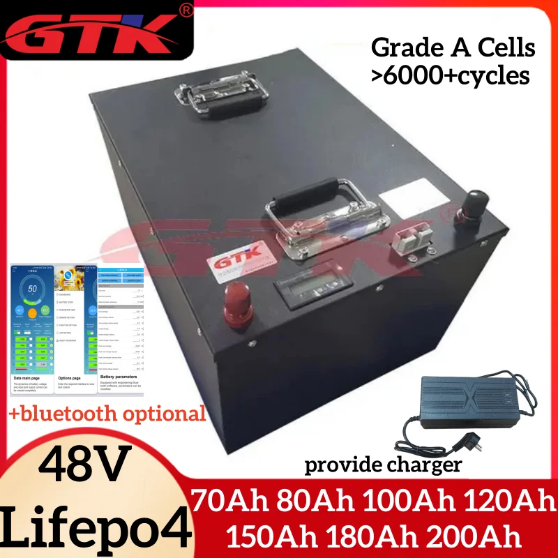 GTK-48V-70AH-80Ah-100Ah-120Ah-150Ah-180Ah-200Ah-LiFepo4-Battery-for-5KW ...