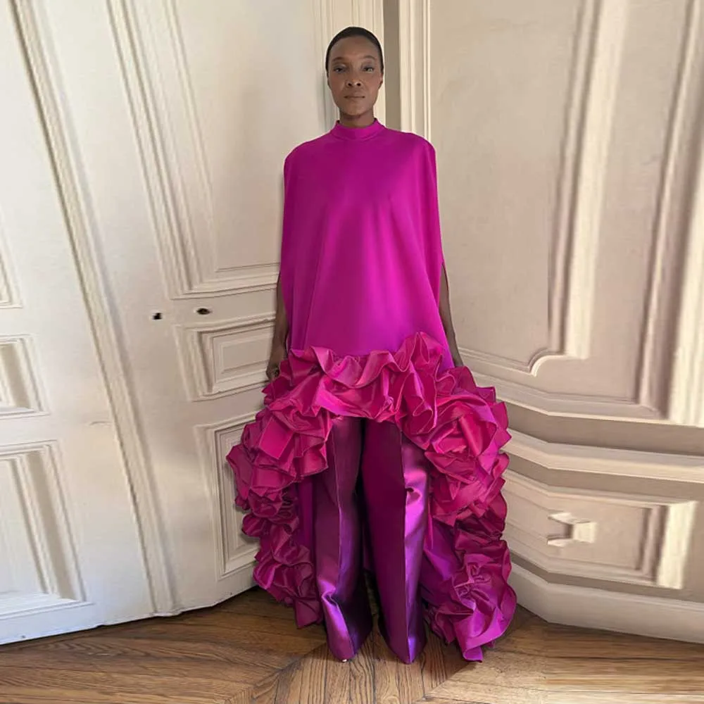 Robes-de-soir-e-formelles-en-satin-pour-femmes-haut-et-pantalon-volants ...