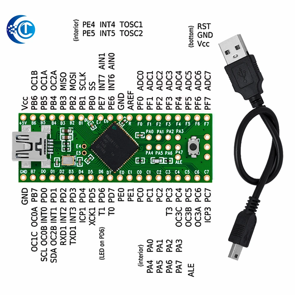 Teensy-2-0-USB-AVR-Development-Board-ISP-U-Disk-Keyboard-Mouse-Experimental-Board-AT90USB1286 ...
