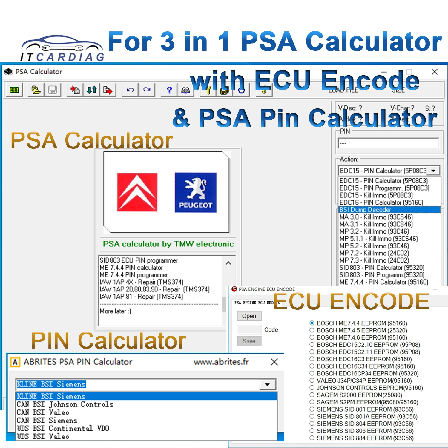 Software Calculadora PSA para Citroen e Peugeot, Calculadora Pin, ECU ...