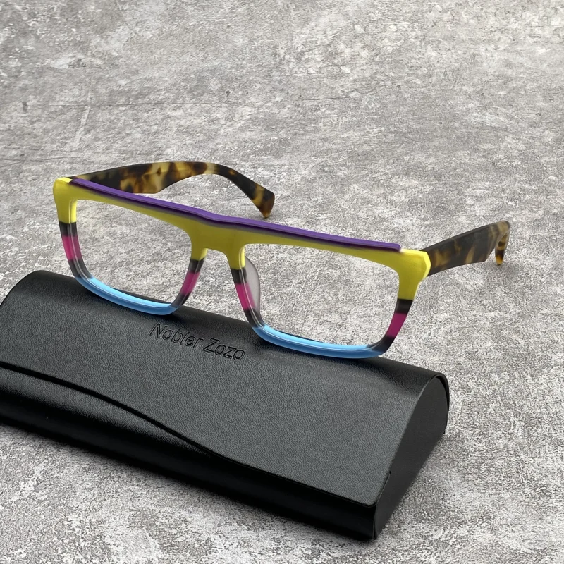 Frosted-acetate-glasses-frame-Men-s-and-women-s-square-short-frame ...