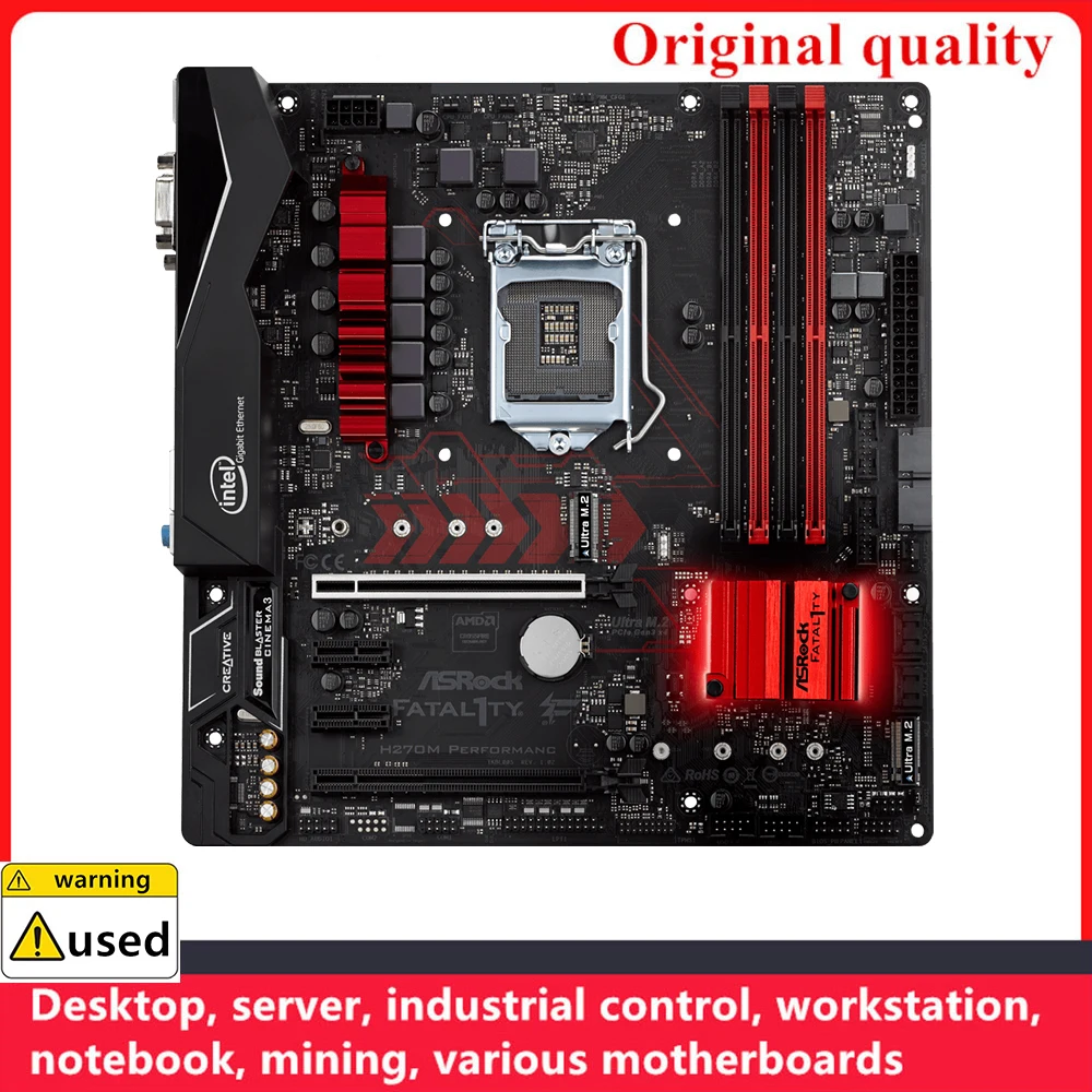 ASROCK placa base de rendimiento H270M, M ATX DDR4 LGA 1151, para Intel ...