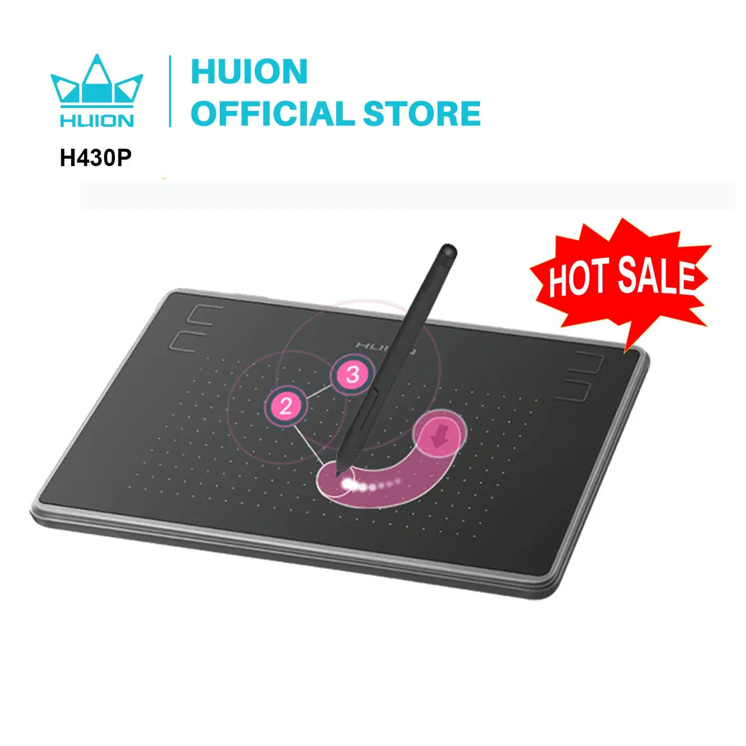 HUION-H430P-Digital-Tablets-Signature-Graphics-Drawing-Pen-Tablet-OSU ...