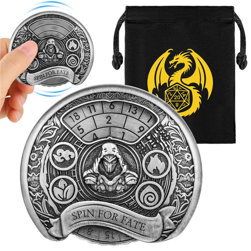 Portable Rogue Pattern Metal Dice Roller Fingertip Gyro Spinner 7-in-1 ...