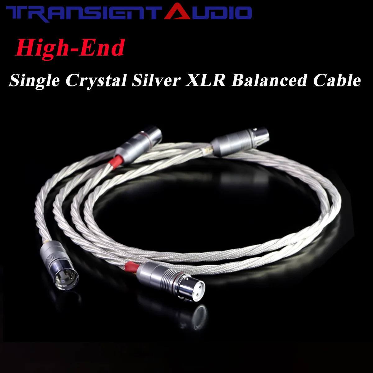 TR Hi-End Monocrystal Silver XLR Cable, Chrome Plated Shell & Rhodium ...