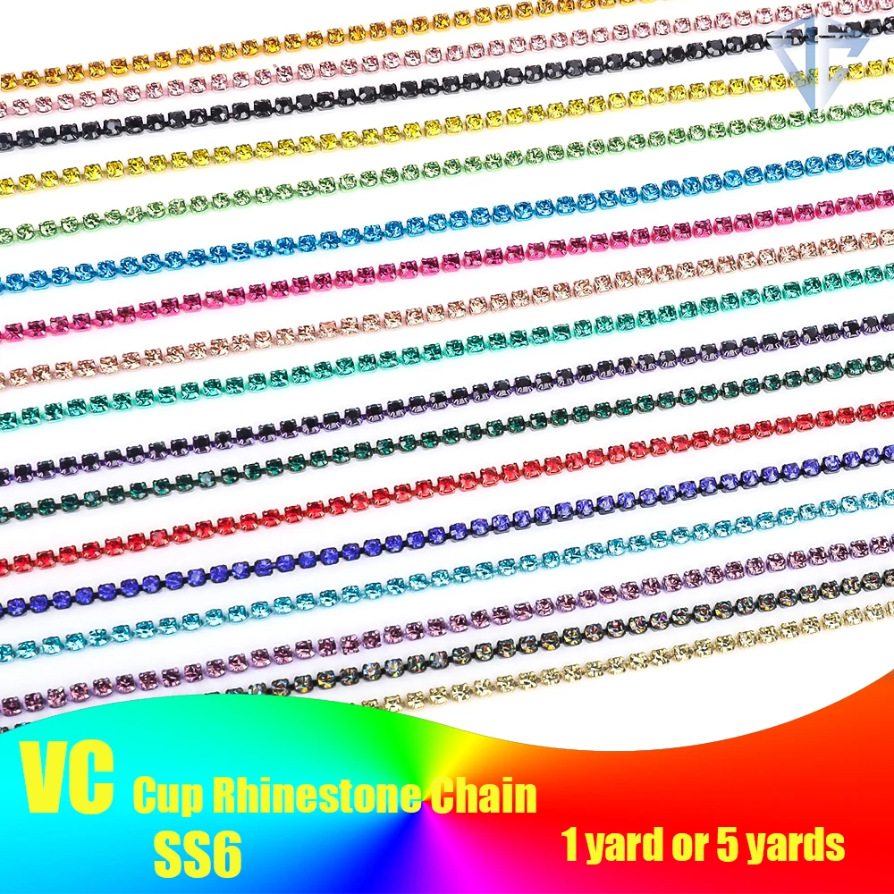 VC-Crystal-glass-Rhinestone-Chain-with-Colorful-bottom-sew-on-stone-Cup ...