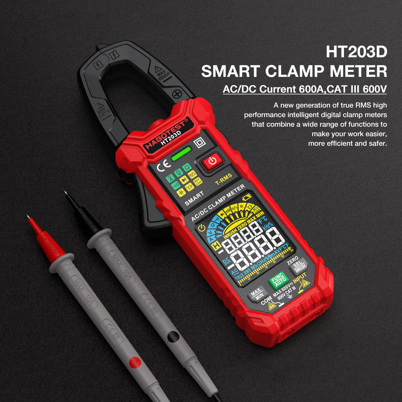 HT205D-HT203D-Digital-Clamp-Meter-600A-True-RMS-Multimeter-AC-DC ...