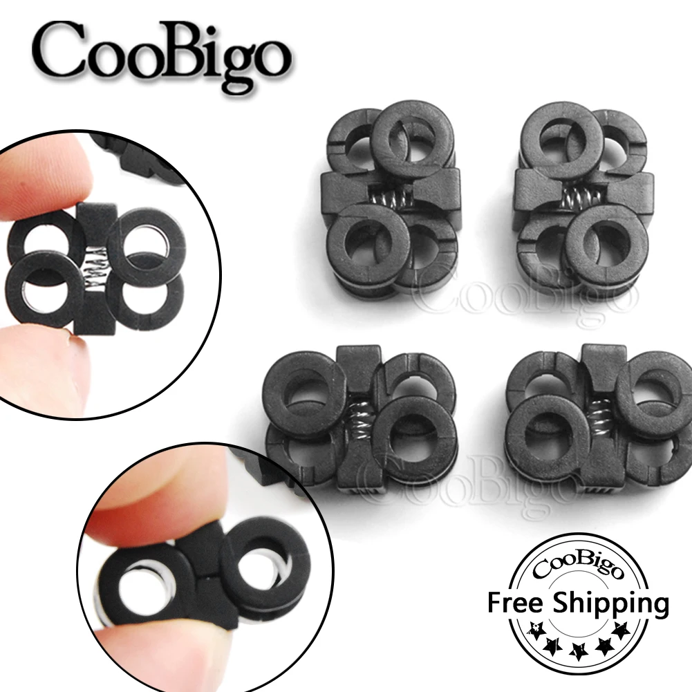 100Pcs Tightening Non slip Shoelace Buckle Paracord Adjustment Clip ...