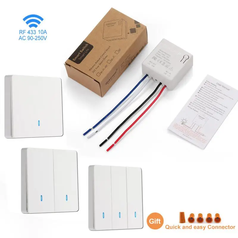 Interrupteur-mural-intelligent-sans-fil-RF-433Mhz-220V-Mini-relais-r ...