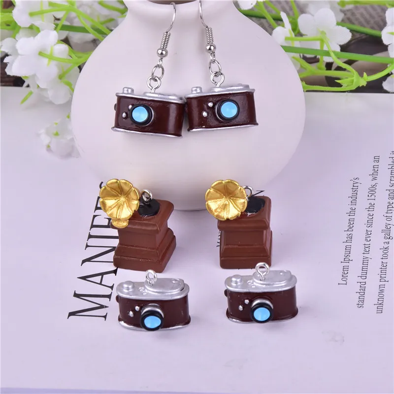 3D-Mini-Gramophone-Camera-Retro-Funny-6pcs-Resin-Charms-for-Earring-DIY ...