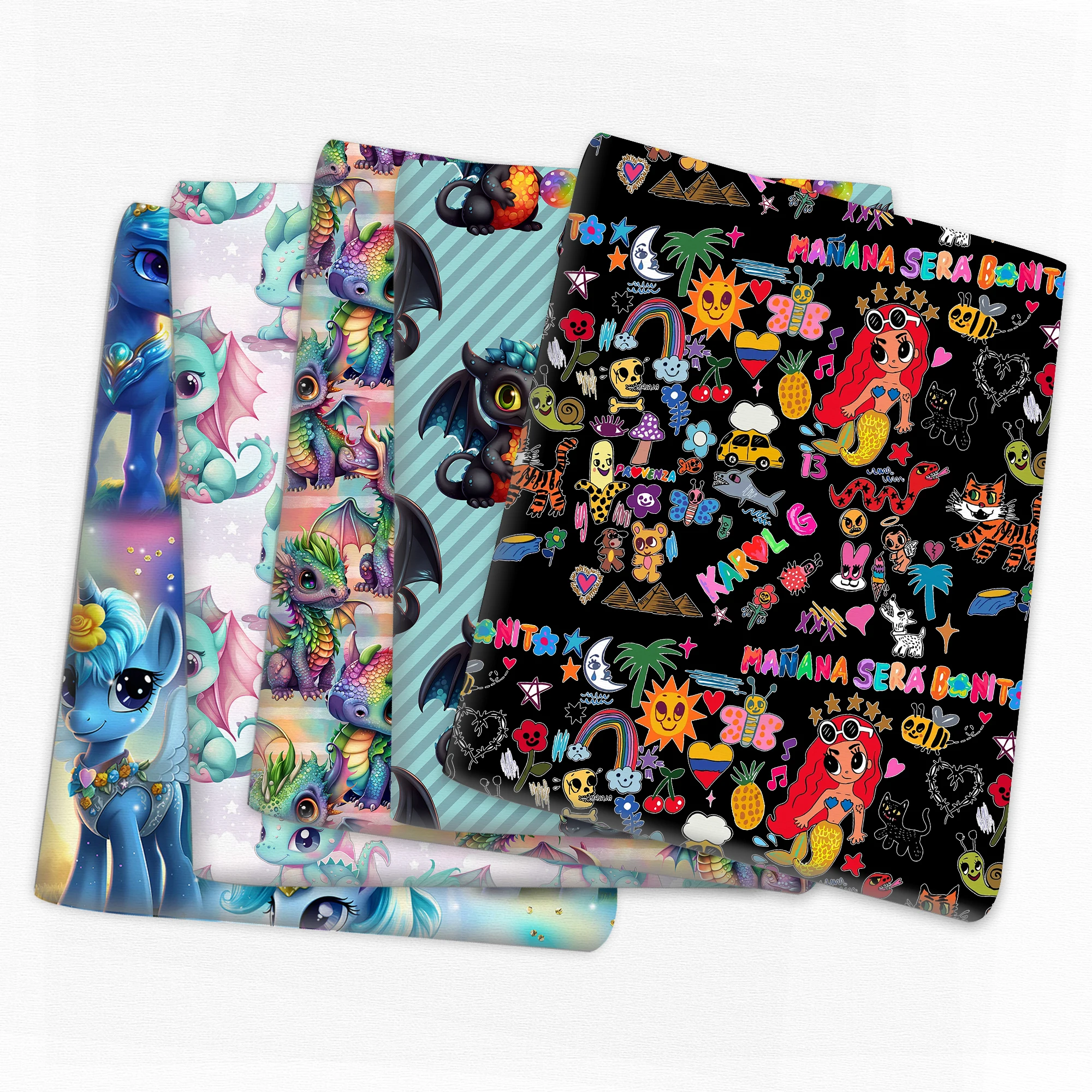 50-145cm-Patchwork-Cartoon-Printed-Polyester-Cotton-Fabric-For-Tissue ...