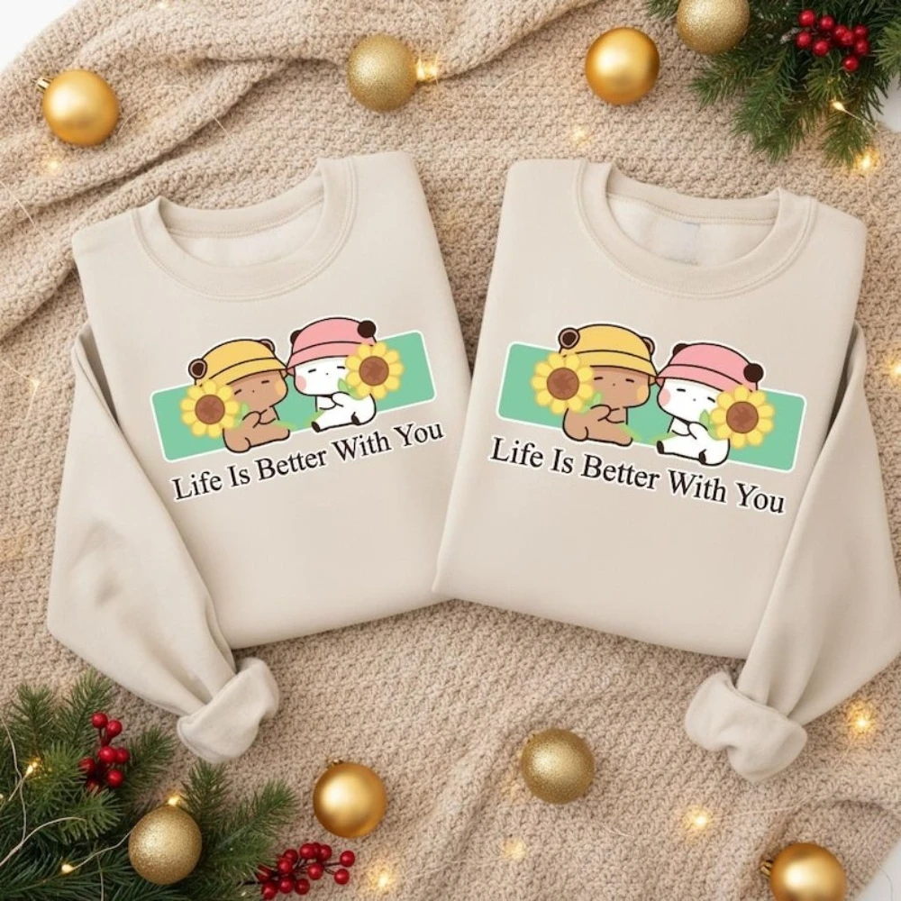 Life Is Better with You Bubu Dudu Couple Sweatshirt Kawaii Matching ...