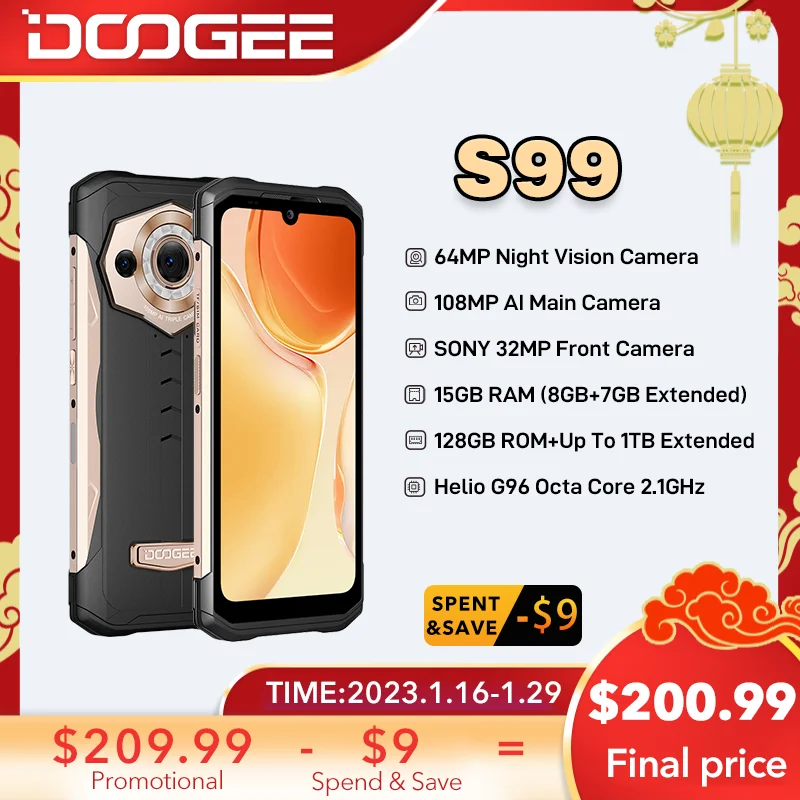 [World Premiere] DOOGEE S99 Rugged Phone 6.3" 108MP Ai Main Camera 8GB ...