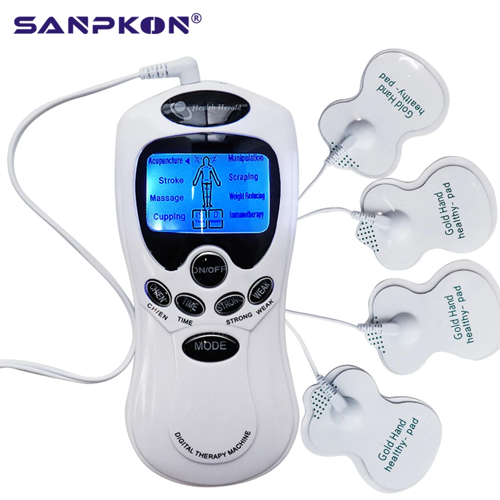 Tens Muscle Relax Stimulator Digital Electronic Body Slimming Pulse Massage Acupuncture Therapy ...