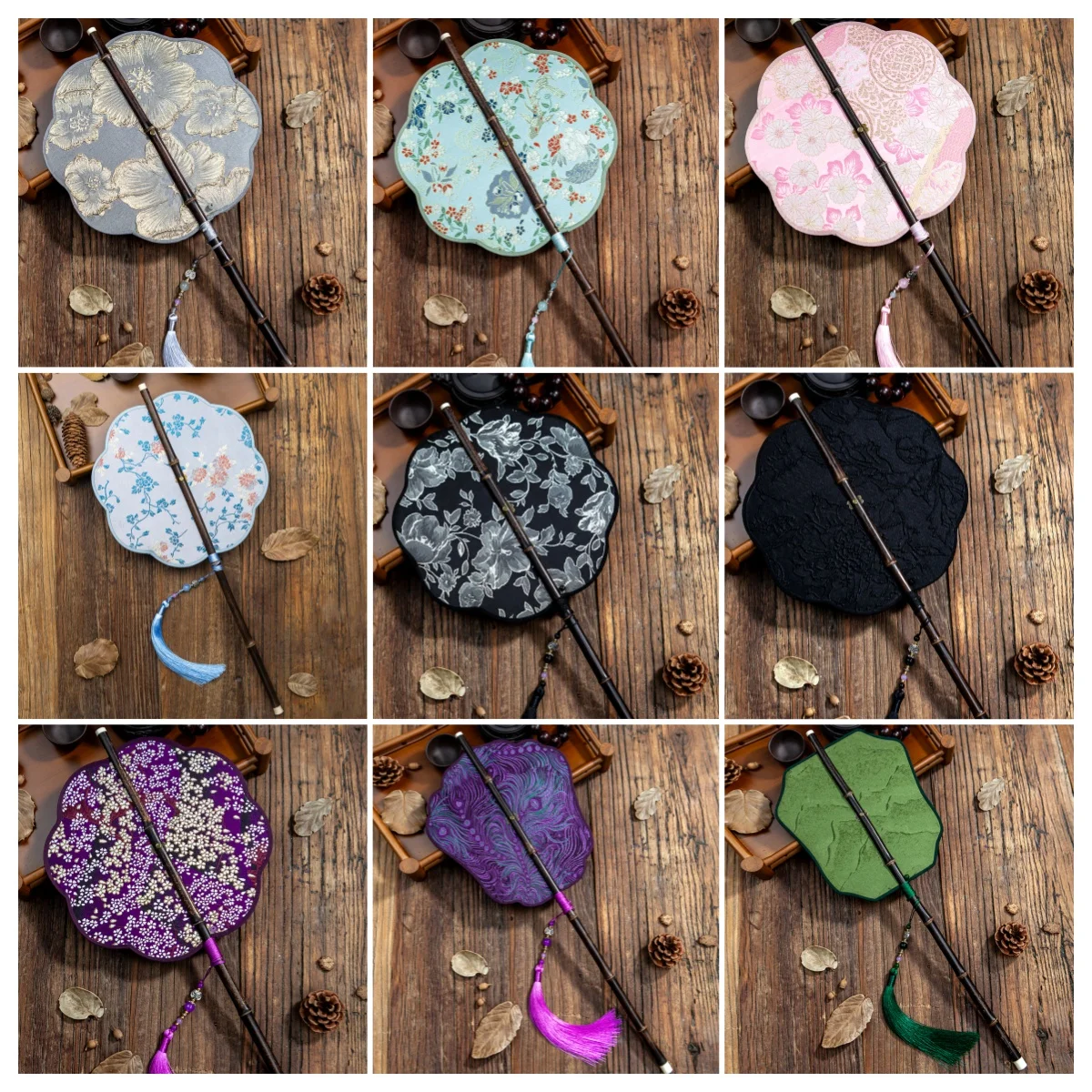 Waist-fan-Hand-long-handle-fan-Ancient-style-female-Hanfu-dance-group ...