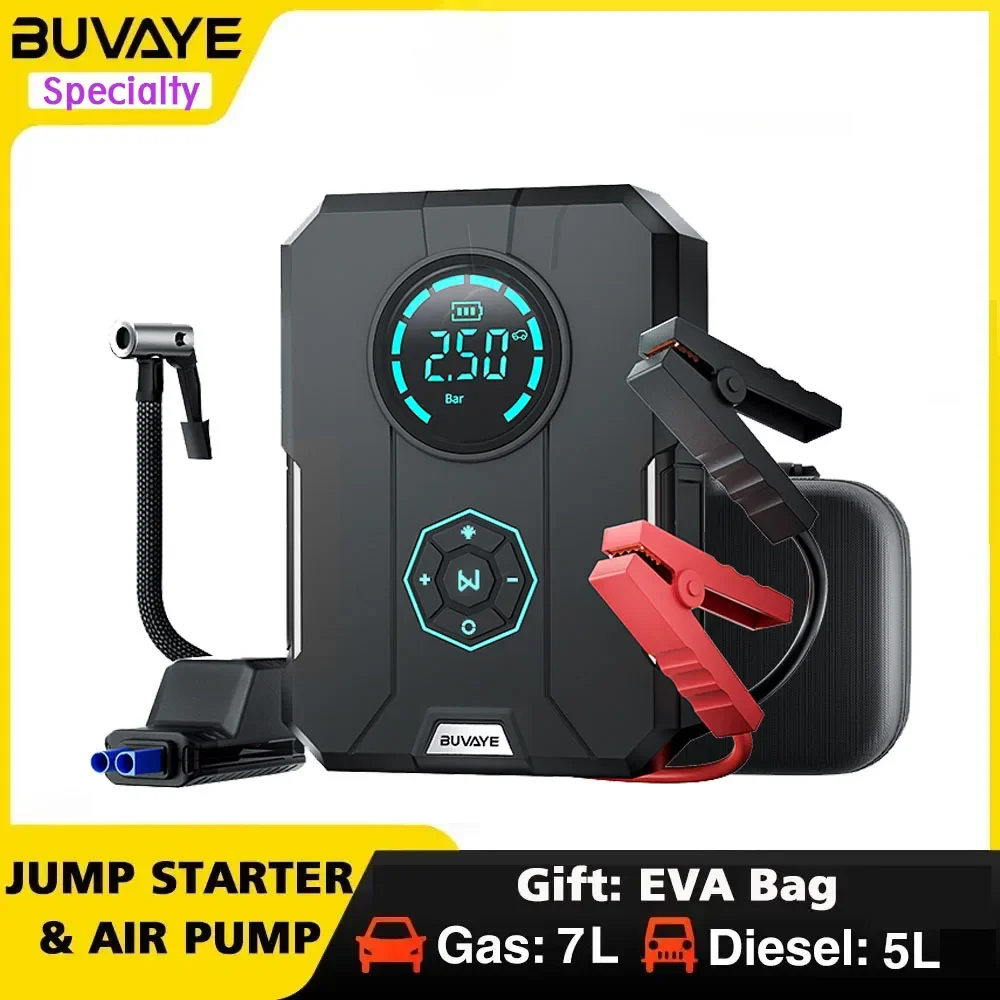 BUVAYE-Car-Jump-Starter-Air-Pump-150PSI-Air-Compressor-Power-Bank-2000A ...