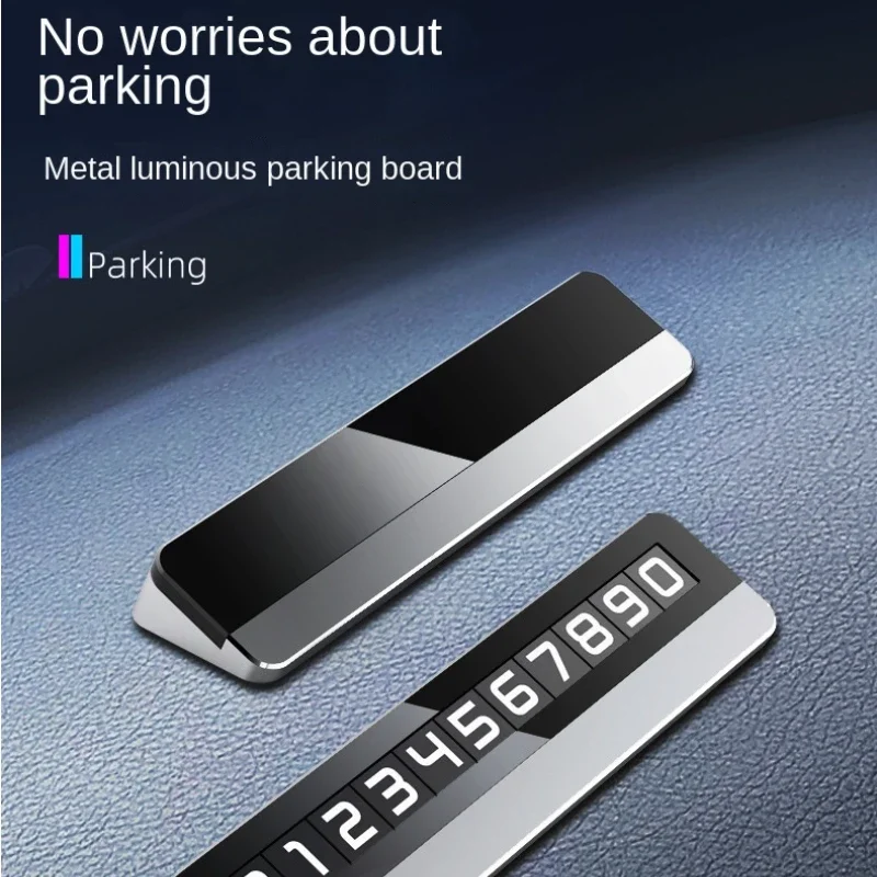 Car Styling Sticker Temporary Parking Card Metal Phone Number Plate ...