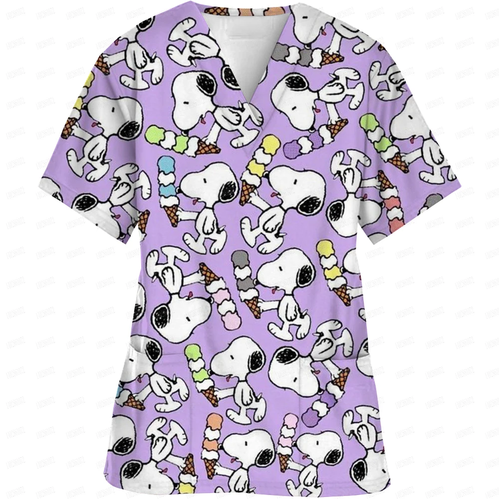Surgical-Wear-Work-Clothes-Cartoon-Snoopy-Print-Hand-Washing-Nurse ...