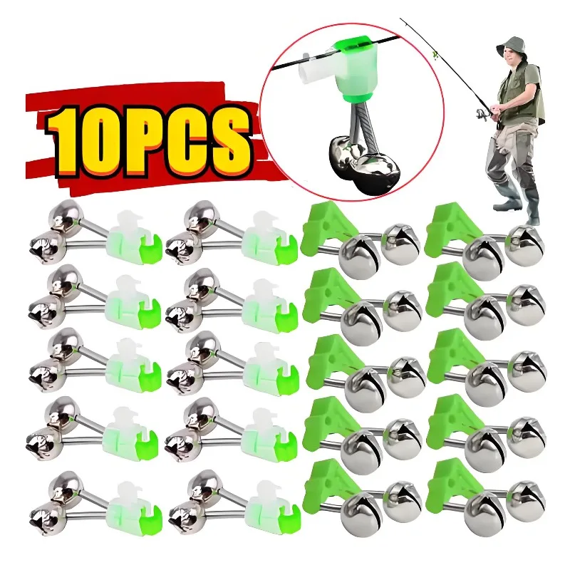 10pcs Clip Buckle Fish Bell Fishing Bite Alarms Fishing Rod Bells Tip ...