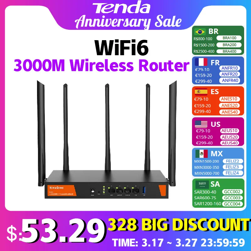 Tenda-W30E-AX3000-Wireless-Enterprise-Wifi6-Router-5G-for-Office ...
