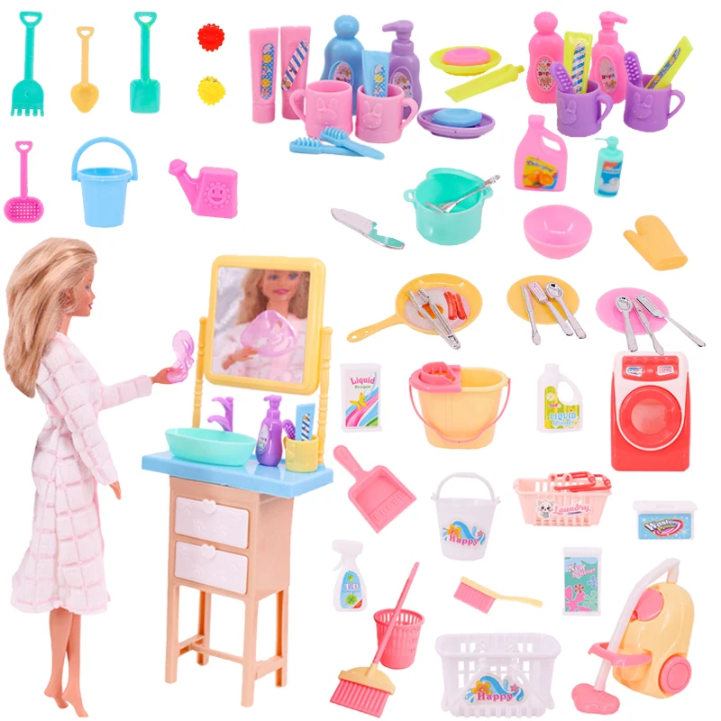 Barbies-Mini-Furniture-Washing-Cooking-Machine-Pet-Home-Sleeping-Dress ...