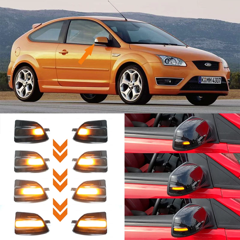 For-Ford-Focus-2-MK2-2004-2008-C-MAX-Dynamic-Turn-Signal-Light-LED-Side ...
