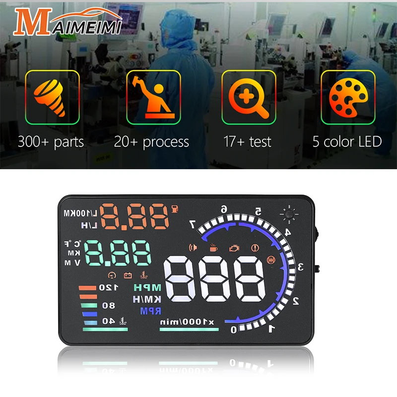 A8-OBD2-HUD-Head-Up-Display-Digital-Speedometer-Windshield-Speed ...
