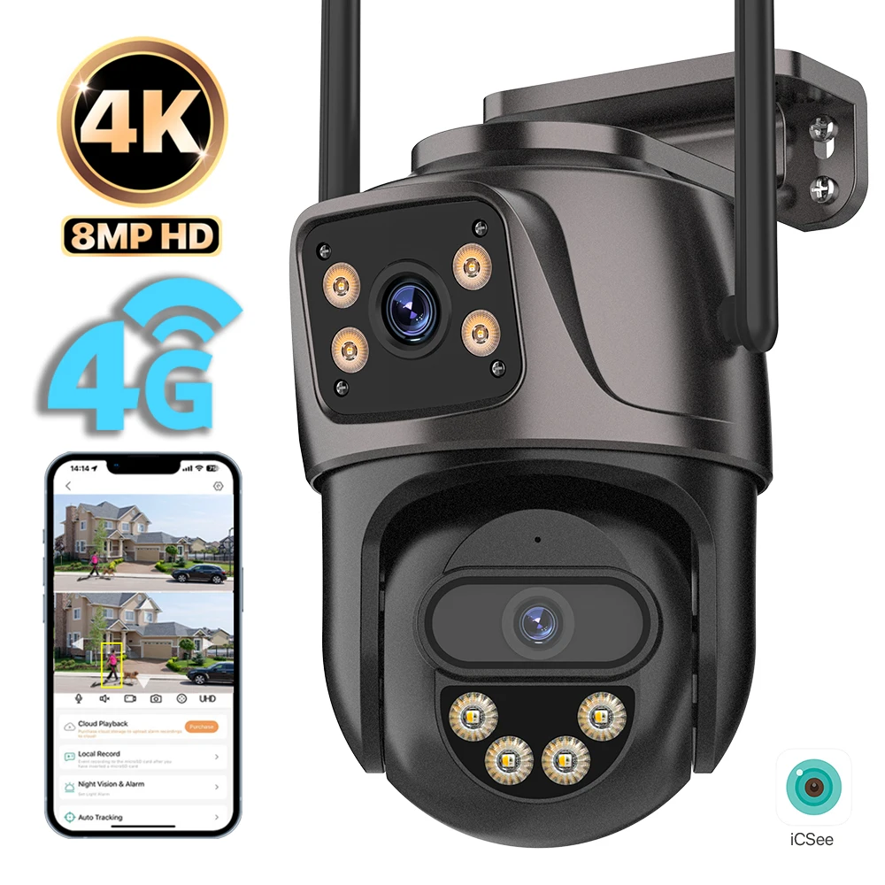 Dual-Lens-4G-SIM-Camera-8MP-4K-HD-Surveillance-Cameras-Wireless-Outdoor ...
