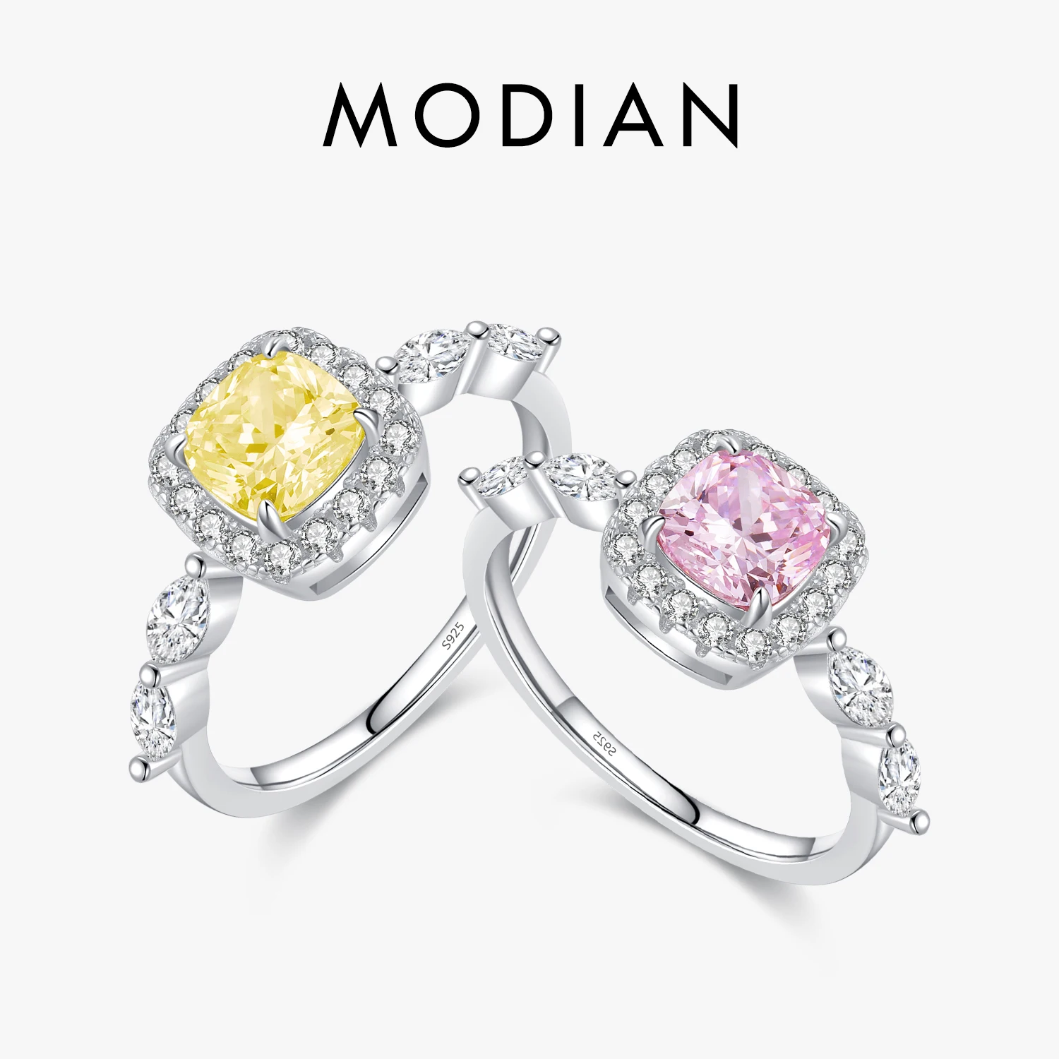 MODIAN-925-Sterling-Silver-Classic-Pink-Yellow-Ice-Cut-High-Quality ...