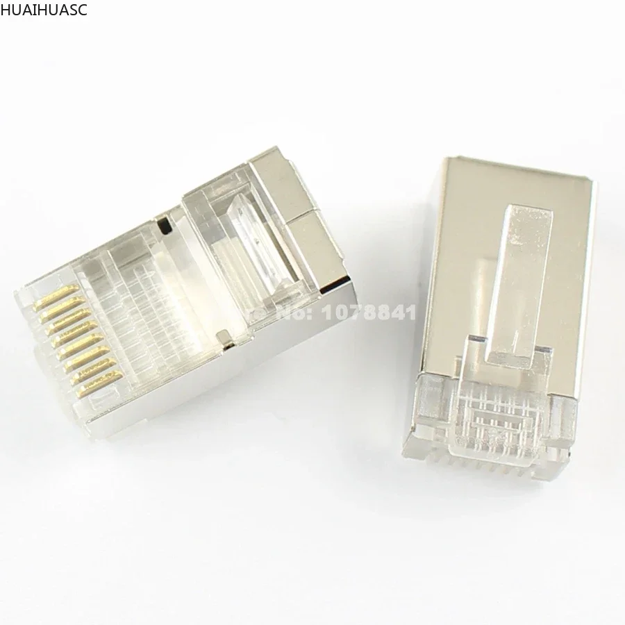 50pcs RJ45 8P8C Shielded Modular Plug Cat5 LAN Connector - AliExpress 13