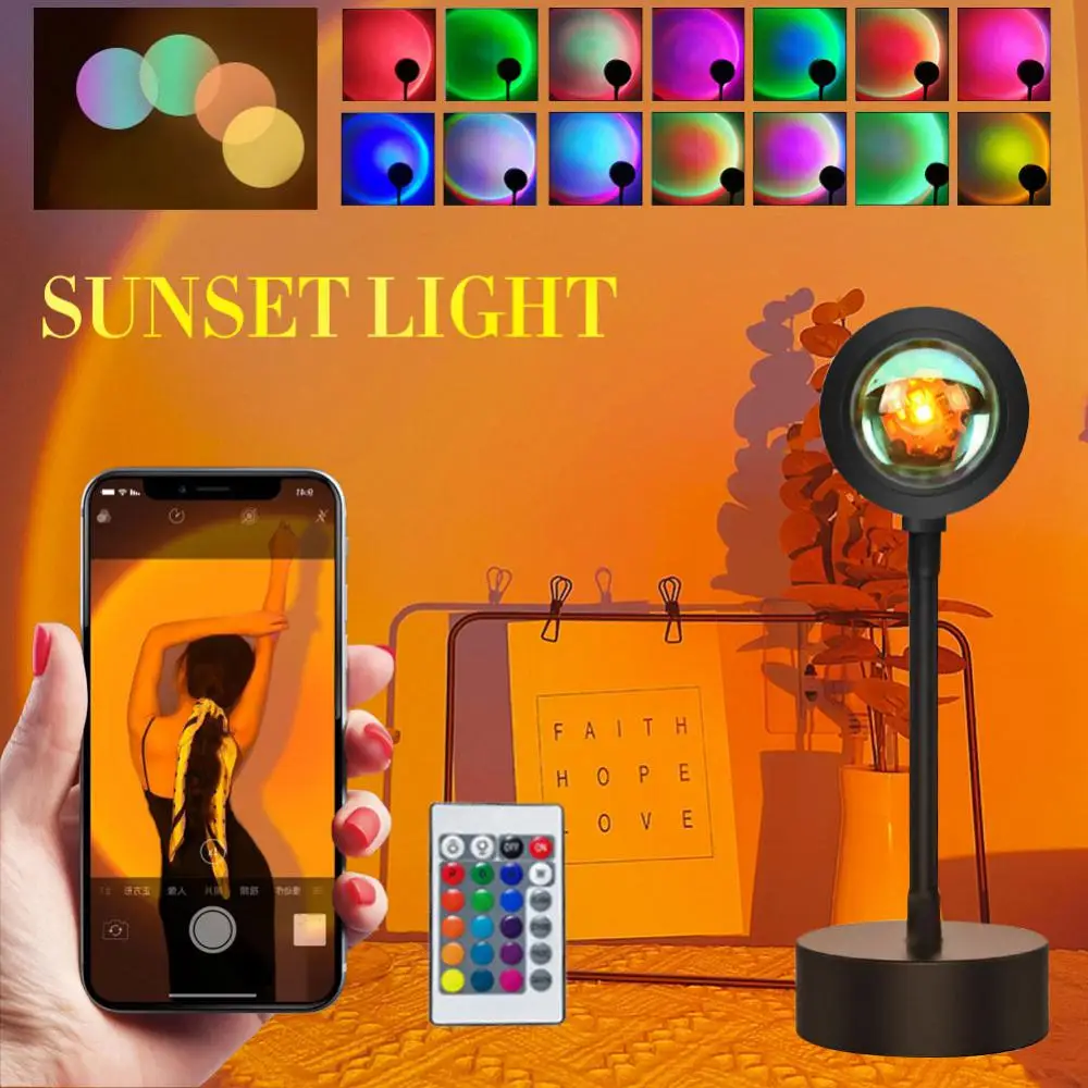 64-Colors-Bluetooth-Sunset-Lamp-Projector-RGB-Led-Night-Light-Tuya ...