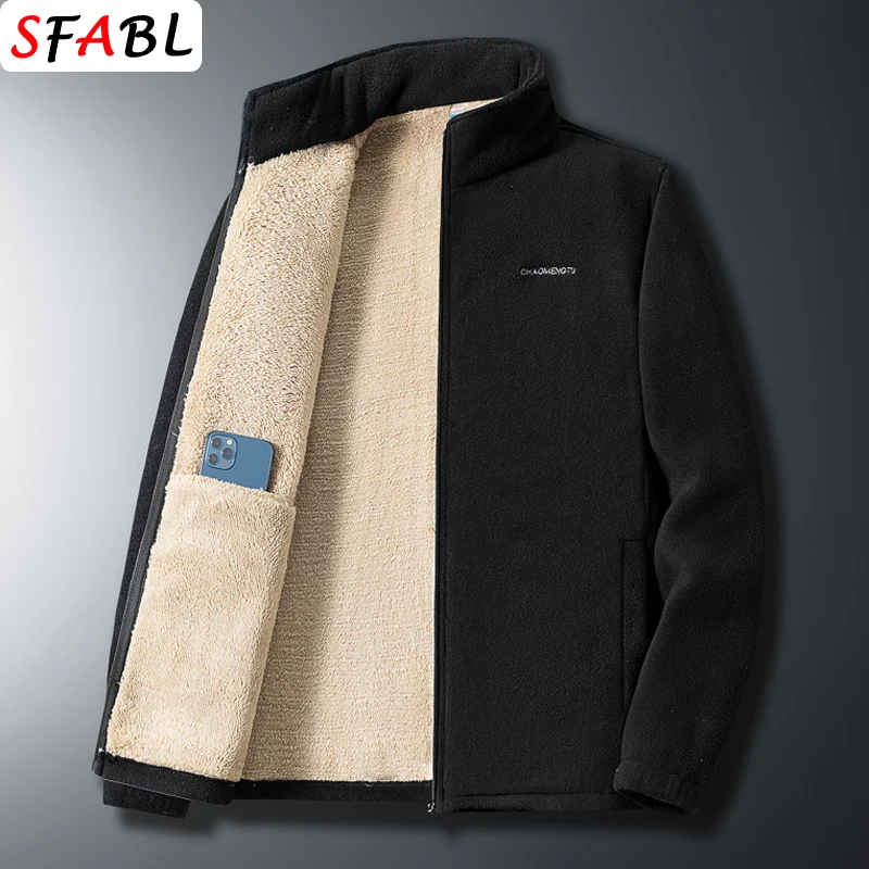 SFABL 7XL 8XL 9XL Winter Men's Fleece Jacket Men Windbreak Thermal Warm ...