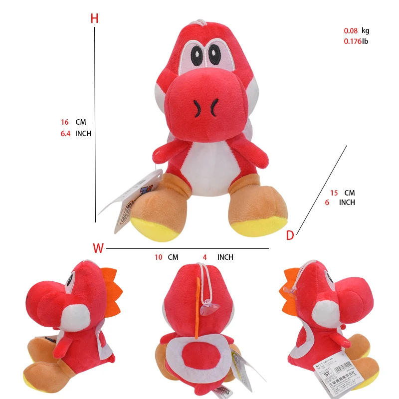 Mario Bros Plush Toys Luigi Yoshi Princess Peach Toadette Bowser JR ...