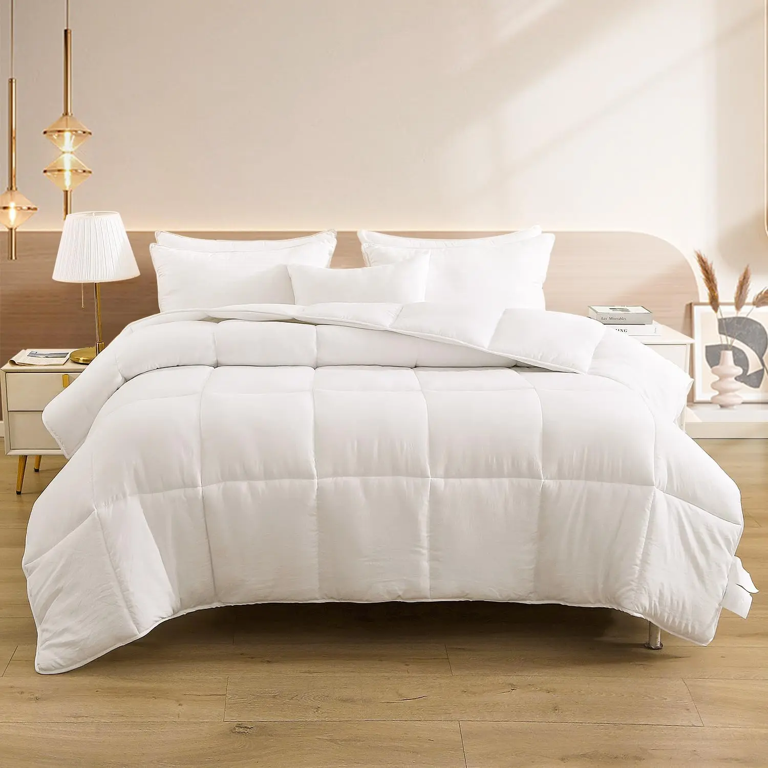 Lightweight-Comforter-Queen-Size-Soft-Down-Alternative-Solid-Comforter ...