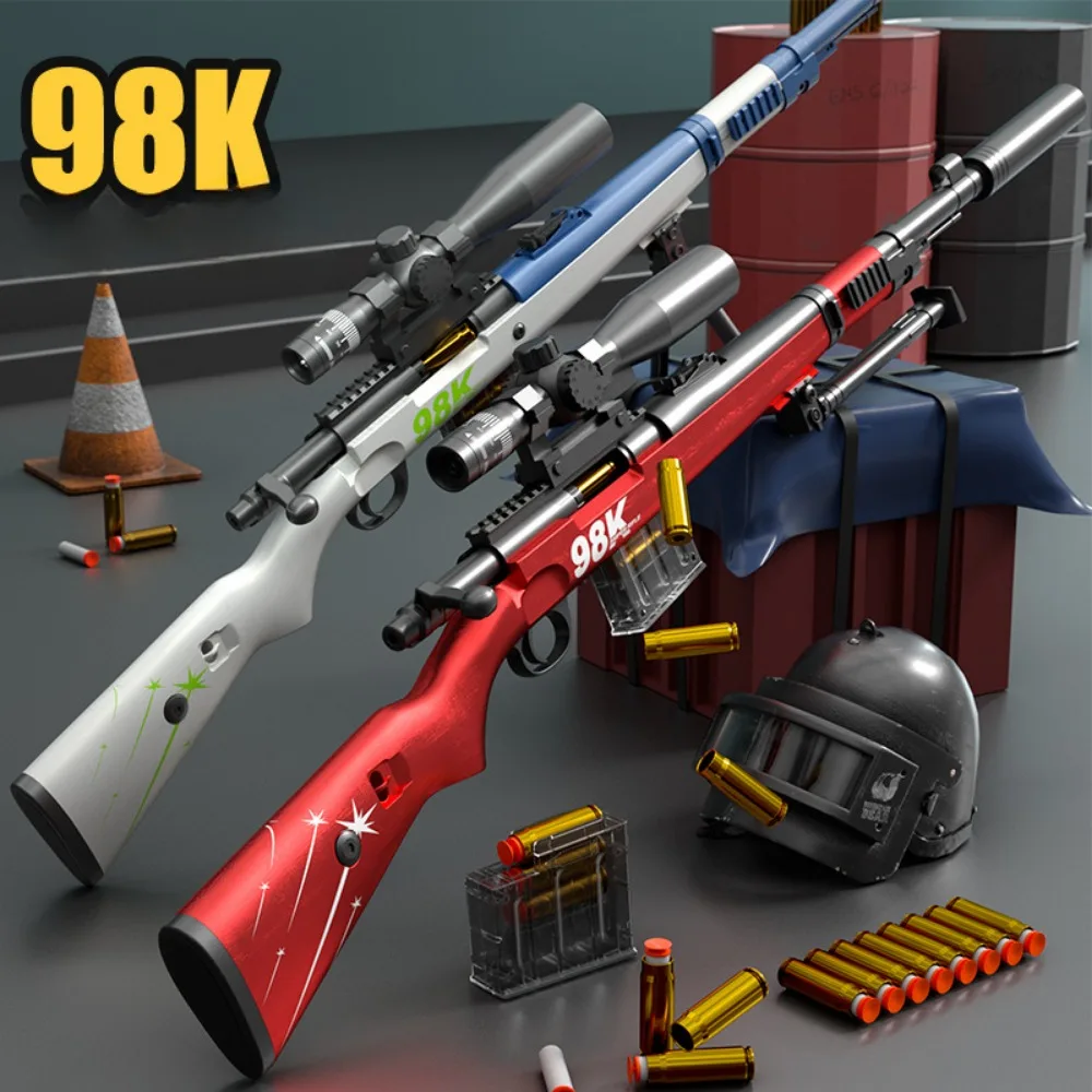 98k Shell Eject Sniper Rifle EVA Soft Bullet Toy Gun with Mirror ...