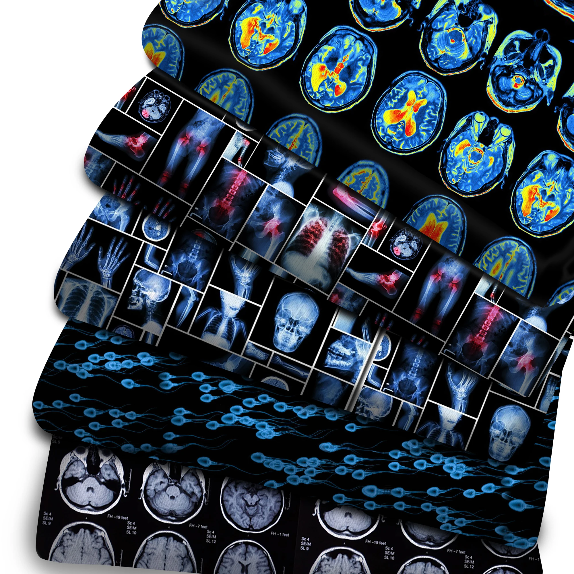 50-145cm-Polyester-Cotton-Fabric-X-ray-Bone-Brain-Organ-Printed-DIY ...