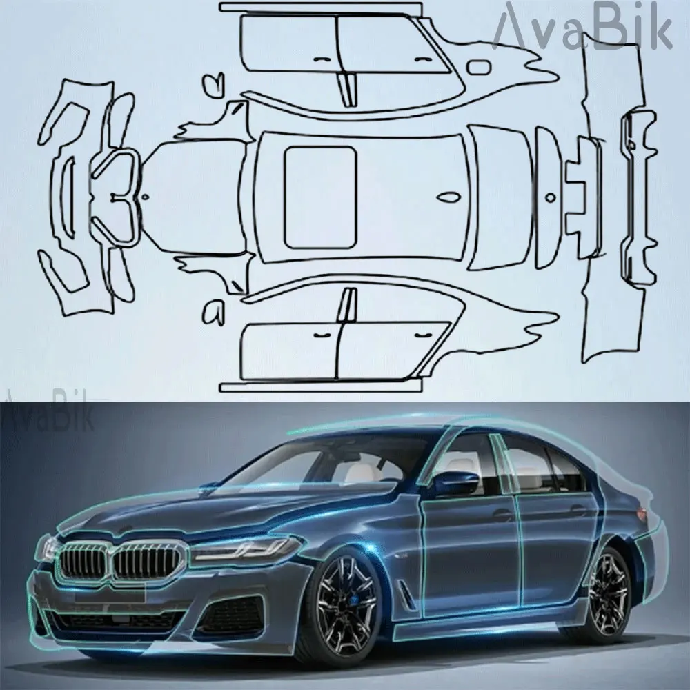 Car Cover Clear Kit PPF TPU for BMW 5 Series G30 M Sport 2021 2022 2023 Paint Protection Film ...