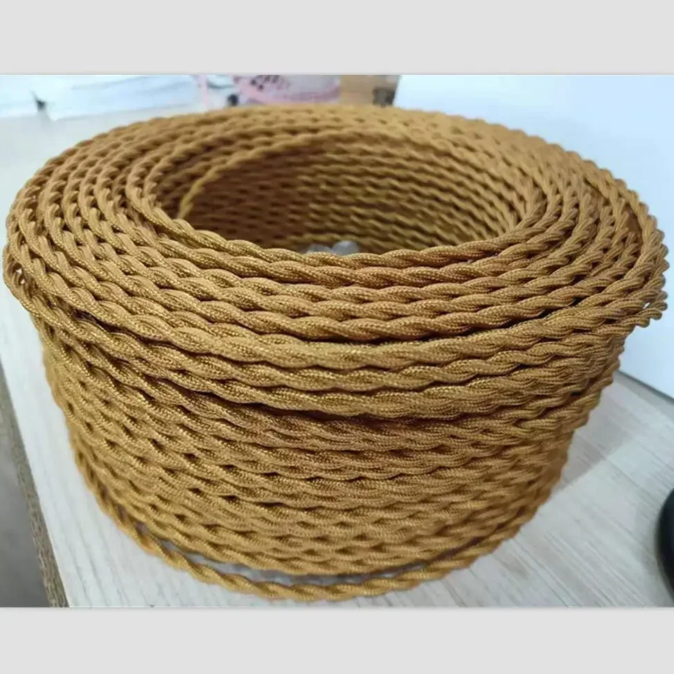 Gold 5/10/20Meters 2 Core Electrical Wire Antique Braided Twisted ...