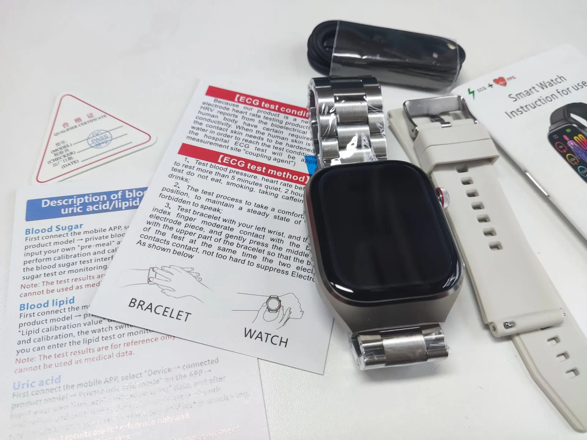 Medical Grade Health Smart Watch Man AMOLED ECG Physical Examination ...
