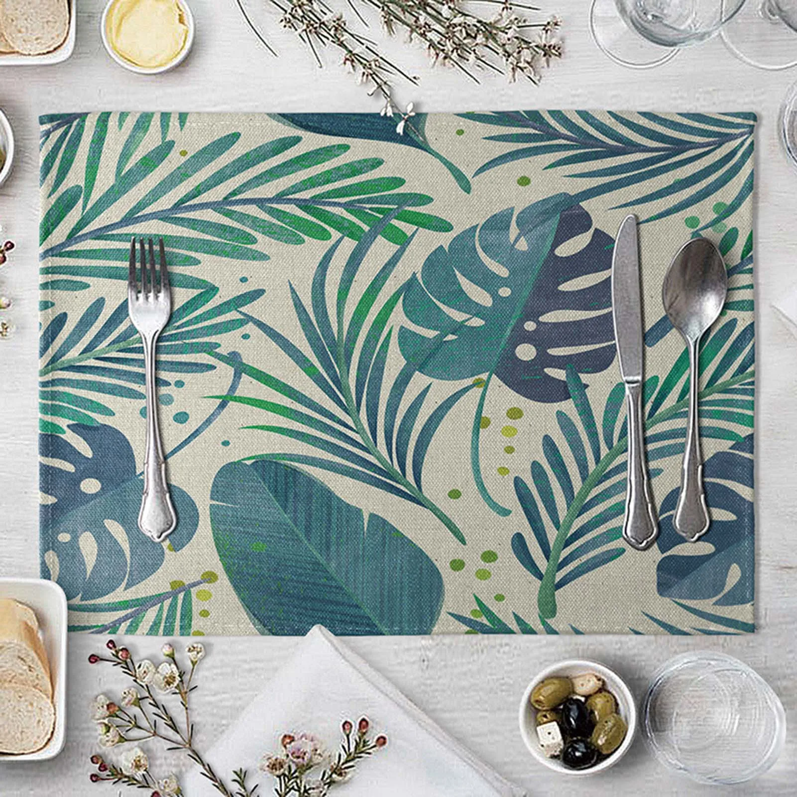 Rectangle-Dining-Place-Mats-Art-Stripe-Printed-Bowl-Dish-Pad-Placemat ...