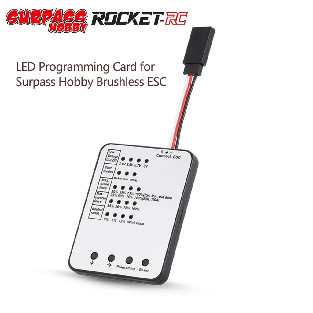 SURPASS HOBBY LED Programming Card for RC Car 25A/35A/45A/60A/80A/120A ...