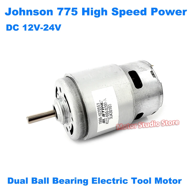 Johnson-775-motor-dc-18v-24v-de-alta-pot-ncia-rolamento-de-esferas ...