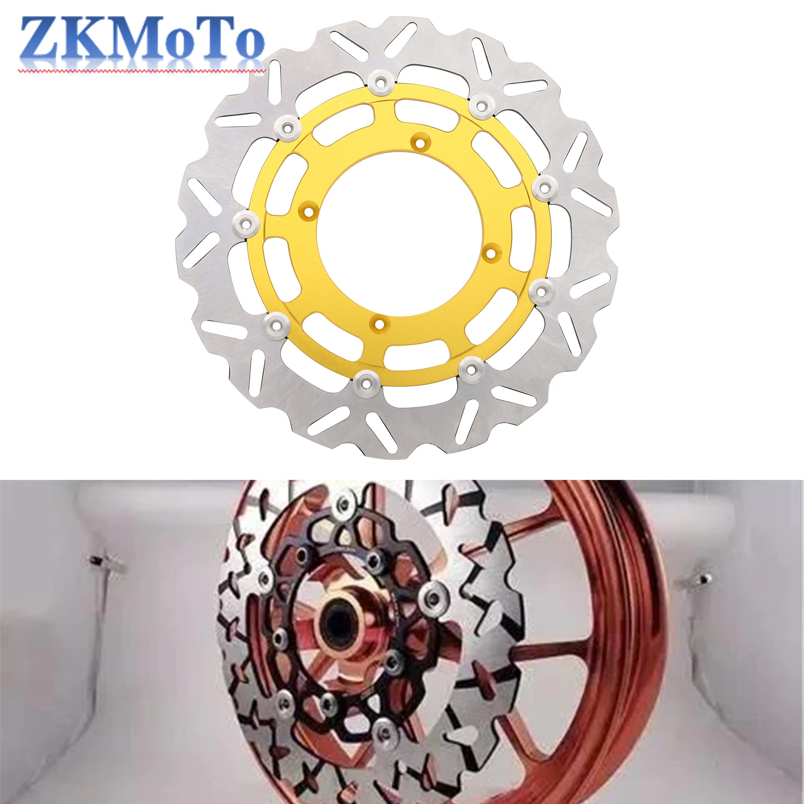 Motorcycle-Aluminum-320MM-Front-Floating-Brake-Disc-Rotor-Adaptor-For ...