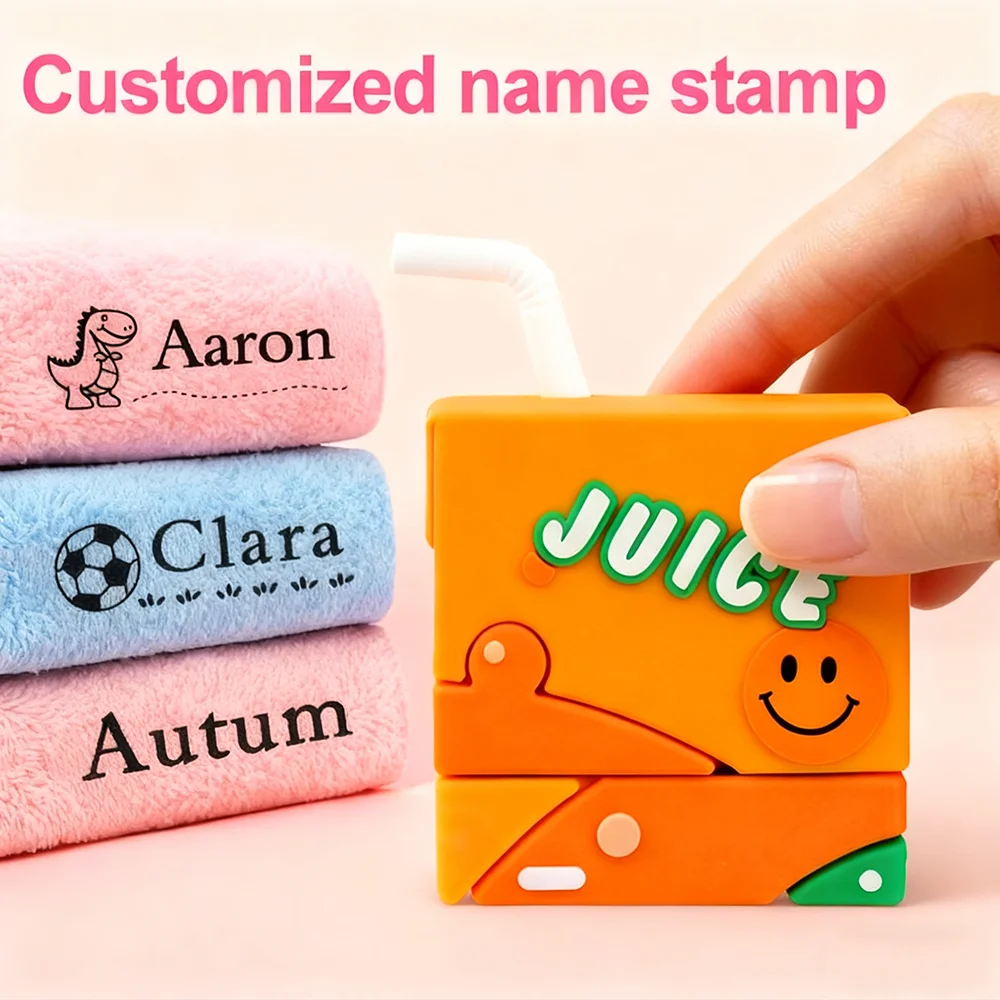 Personalized Kids Name Stamp Pro - Custom Engraved Name Seal with Non ...