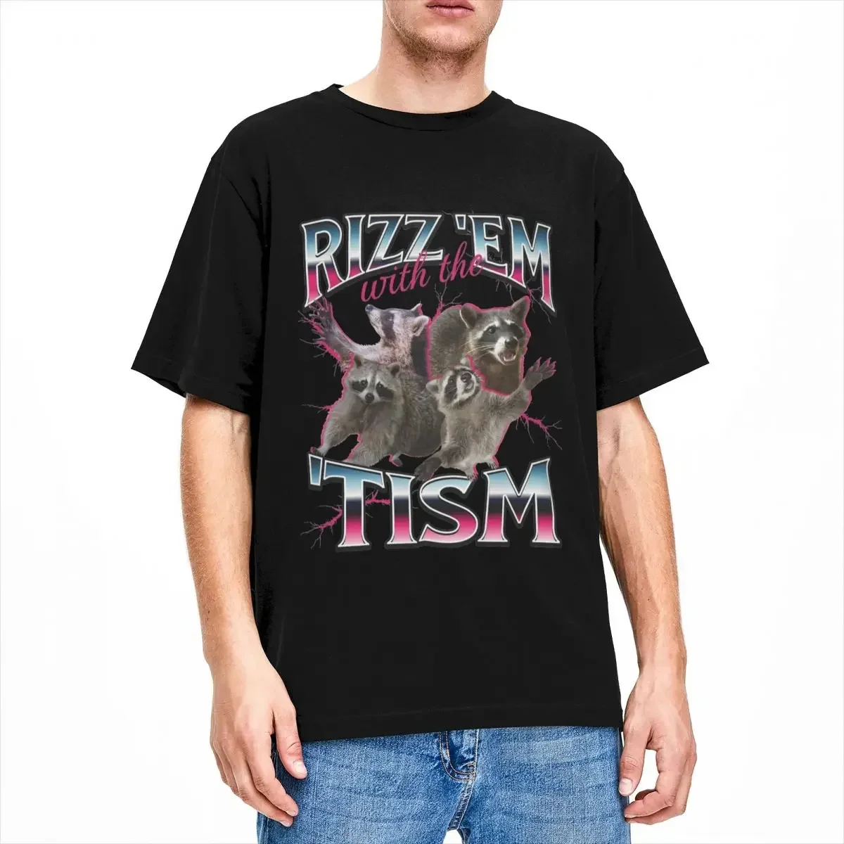 Men-Women-s-Rizz-Em-Autism-Racoon-T-Shirt-Clothes-Fashion-Printed-New ...