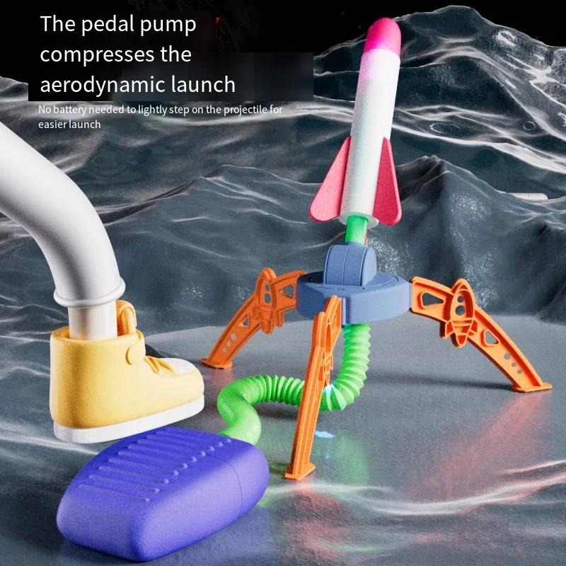 Children-s-Foot-On-The-Skyward-Light-Small-Rocket-Launcher-Toy-Flying ...