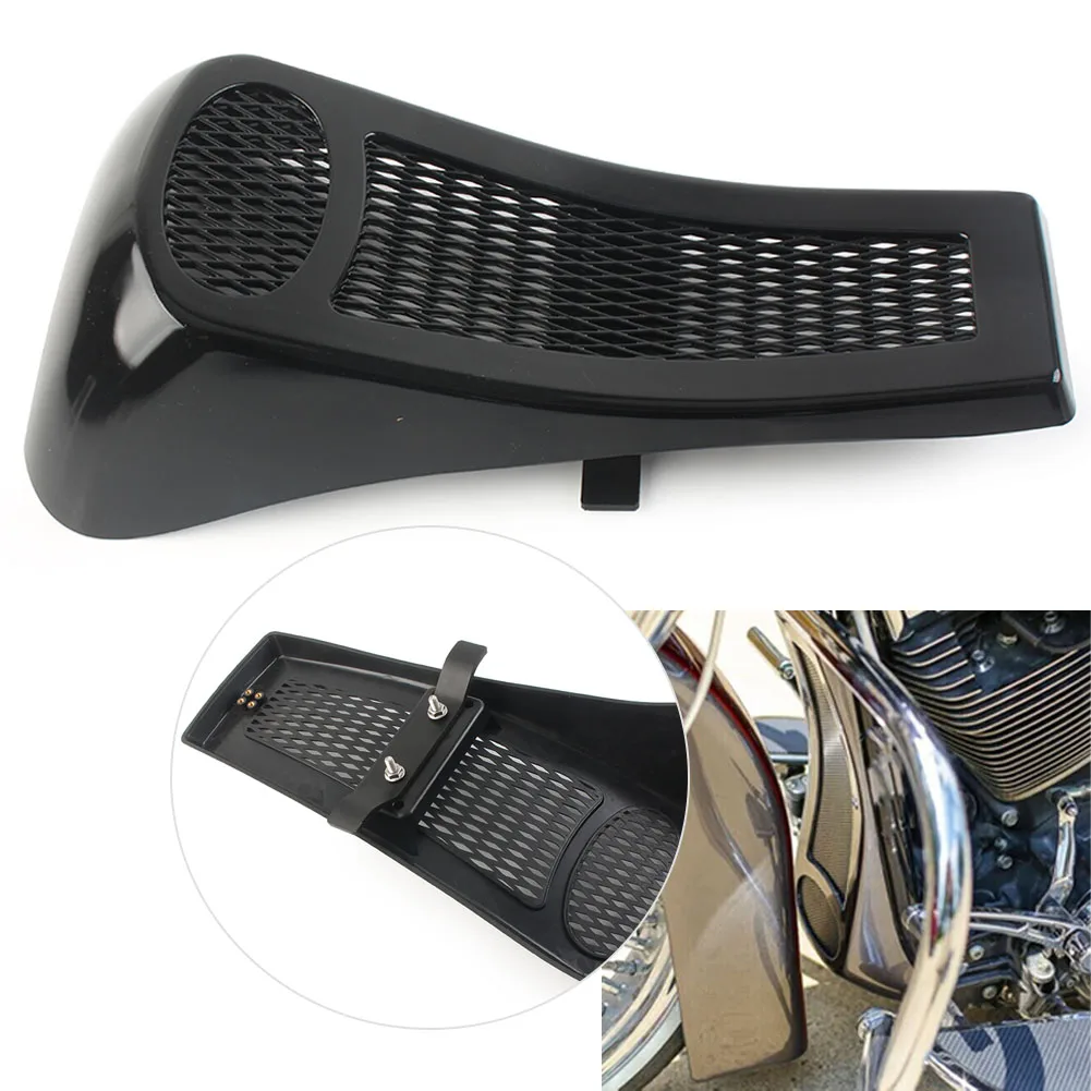 Black-Motorcycle-Front-Lower-Radiator-Cover-Chin-Fairing-Spoiler-Frame ...