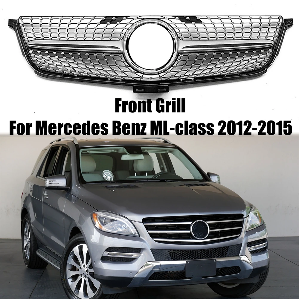 Front-Bumper-Grill-For-Mercedes-Benz-ML-Class-W166-2012-2013-2014-2015 ...