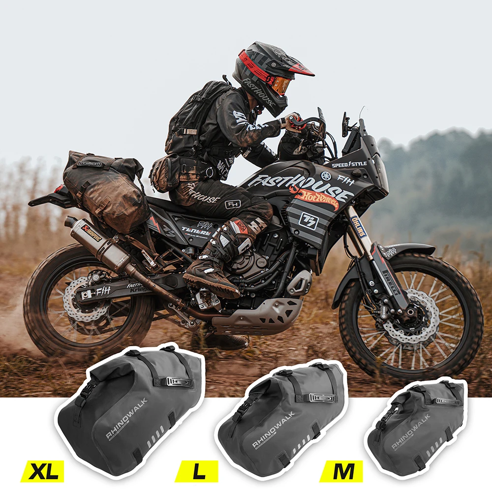 Rhinowalk Motorcycle Bag 48l Waterproof Saddle Tail Bag 2pcs Universal ...